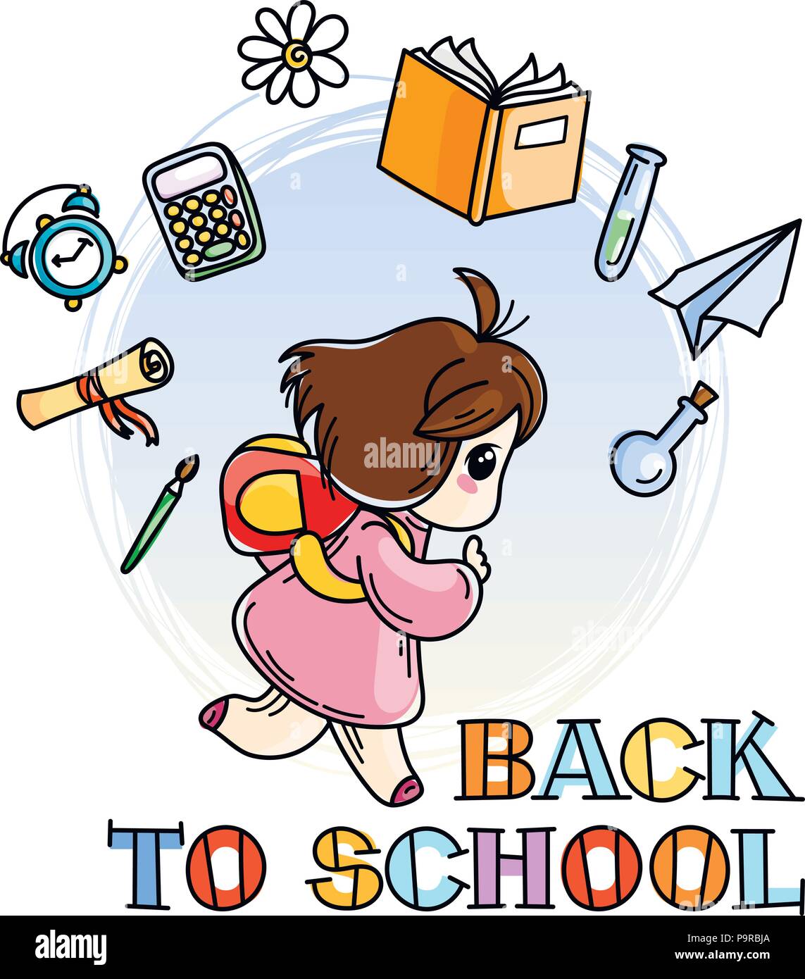 Welcome back to school. Cute school kid ready to education. Vector ...