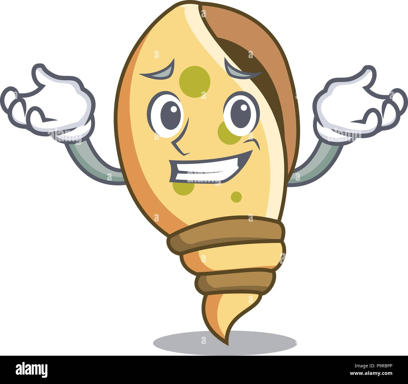 Grinning sea shell character cartoon vector illustration Stock Vector ...