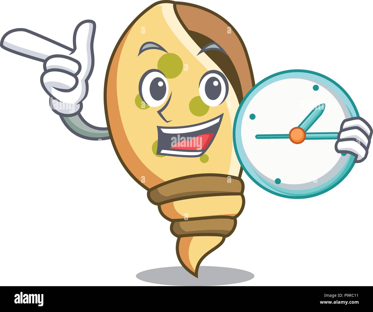 With clock sea shell character cartoon vector illustration Stock Vector ...