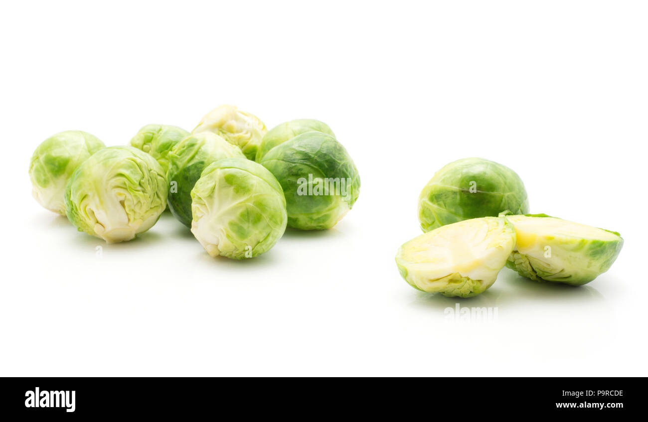 Boiled Brussels sprout stack isolated on white background Stock Photo ...