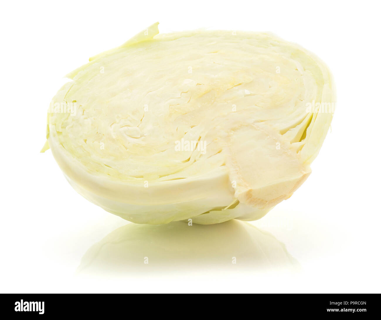 One white cabbage half isolated on white background Stock Photo - Alamy