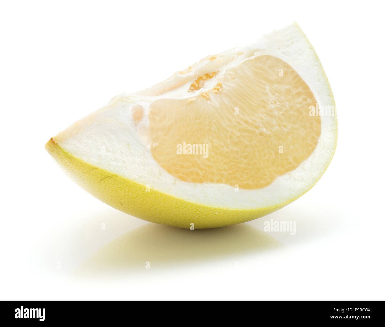 One pamelo slice isolated on white background Stock Photo - Alamy