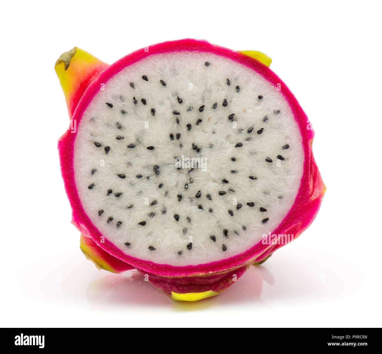 Dragon fruit (Pitaya, Pitahaya) cross section isolated on white ...
