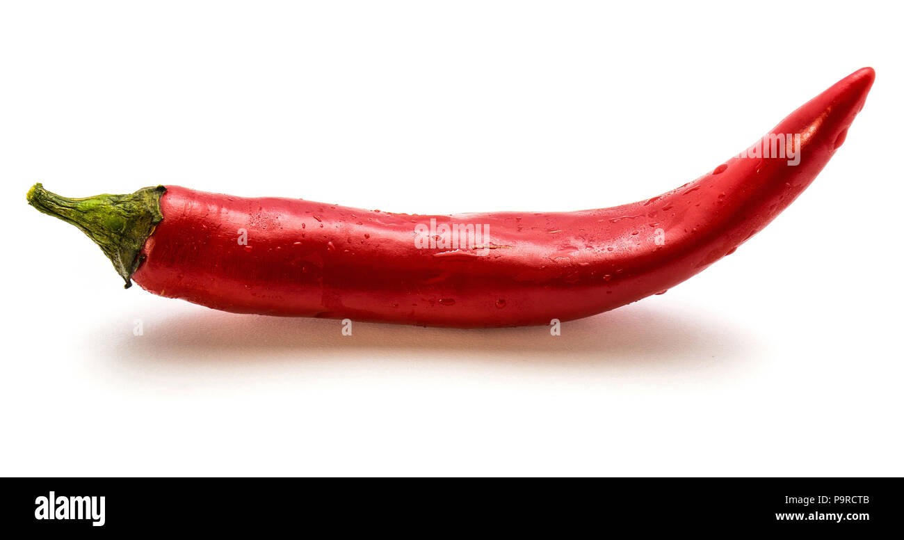 Red Chilli isolated on white background Stock Photo - Alamy