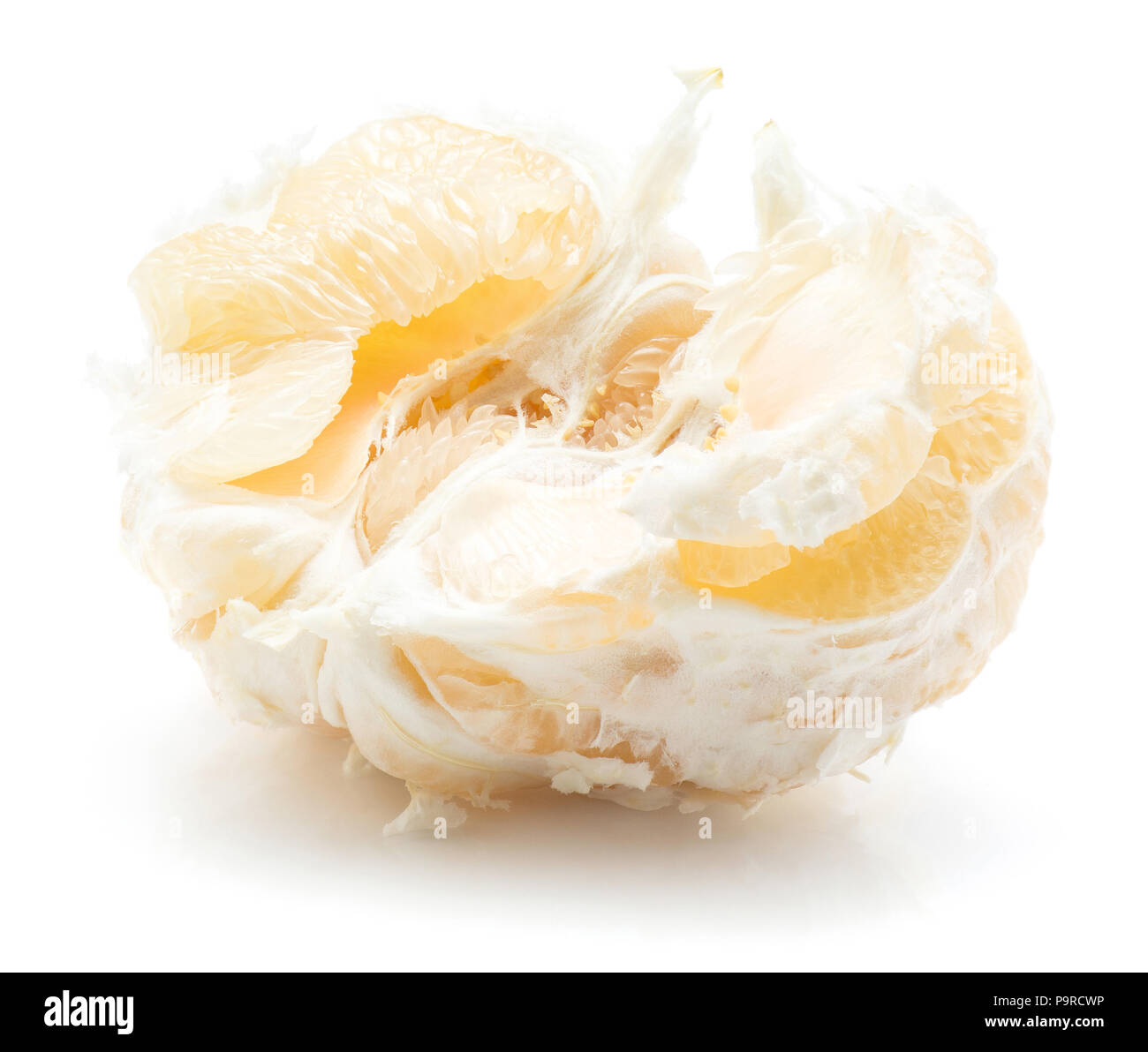 One peel pamelo half isolated on white background segmented Stock Photo ...