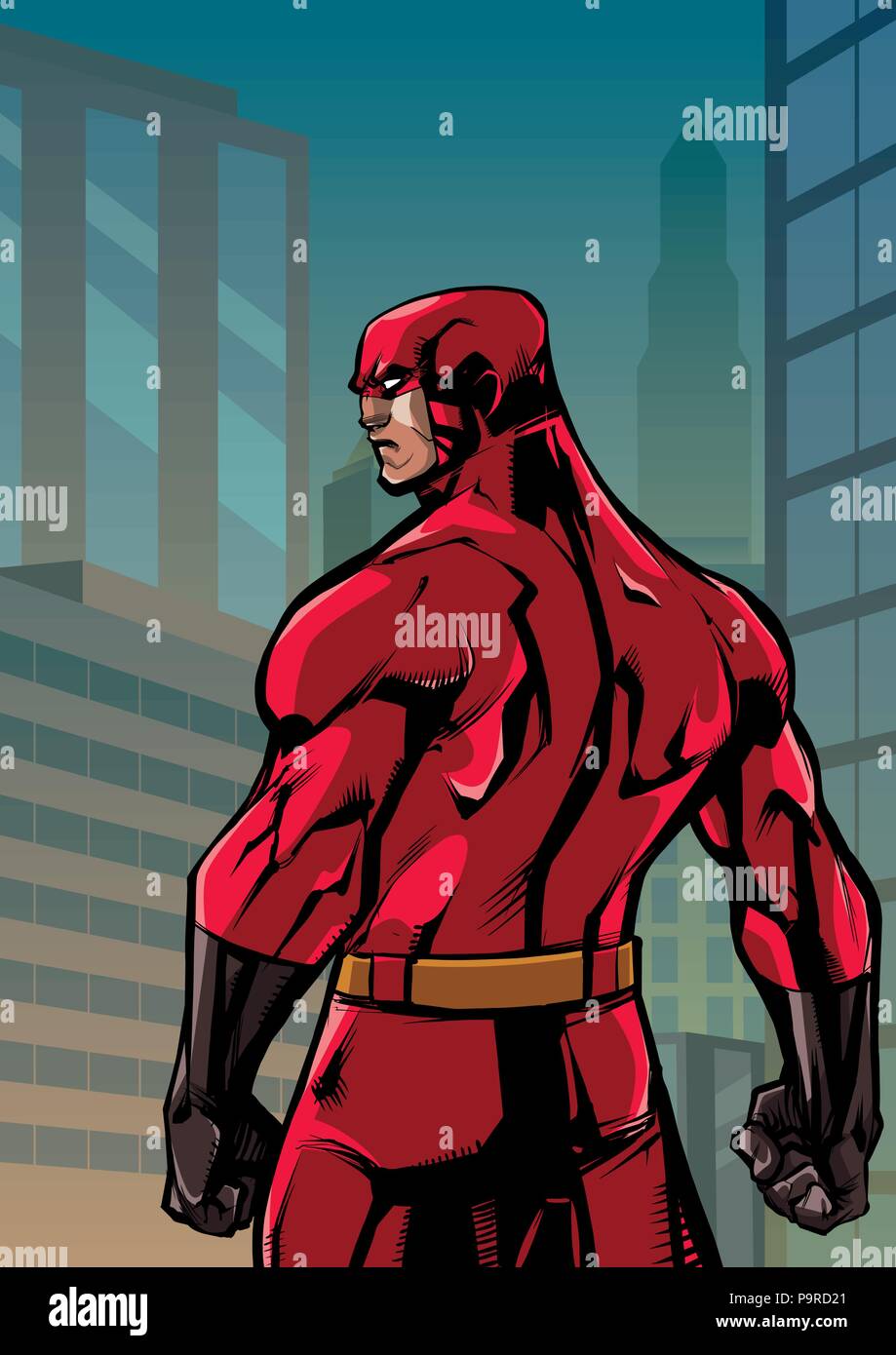 Superhero Back No Cape City Stock Vector Image & Art - Alamy