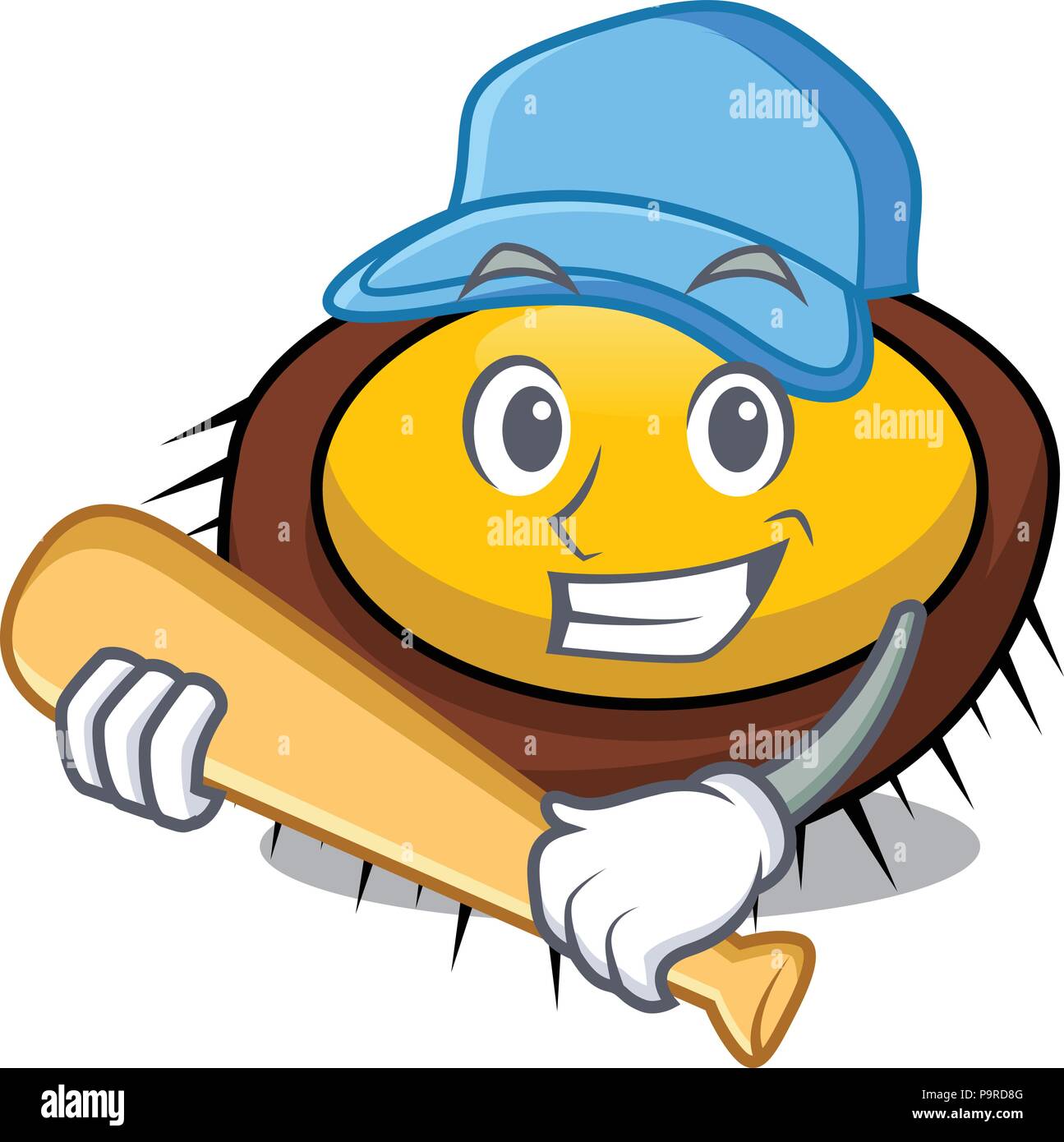 Playing baseball sea urchin character cartoon Stock Vector Image & Art ...