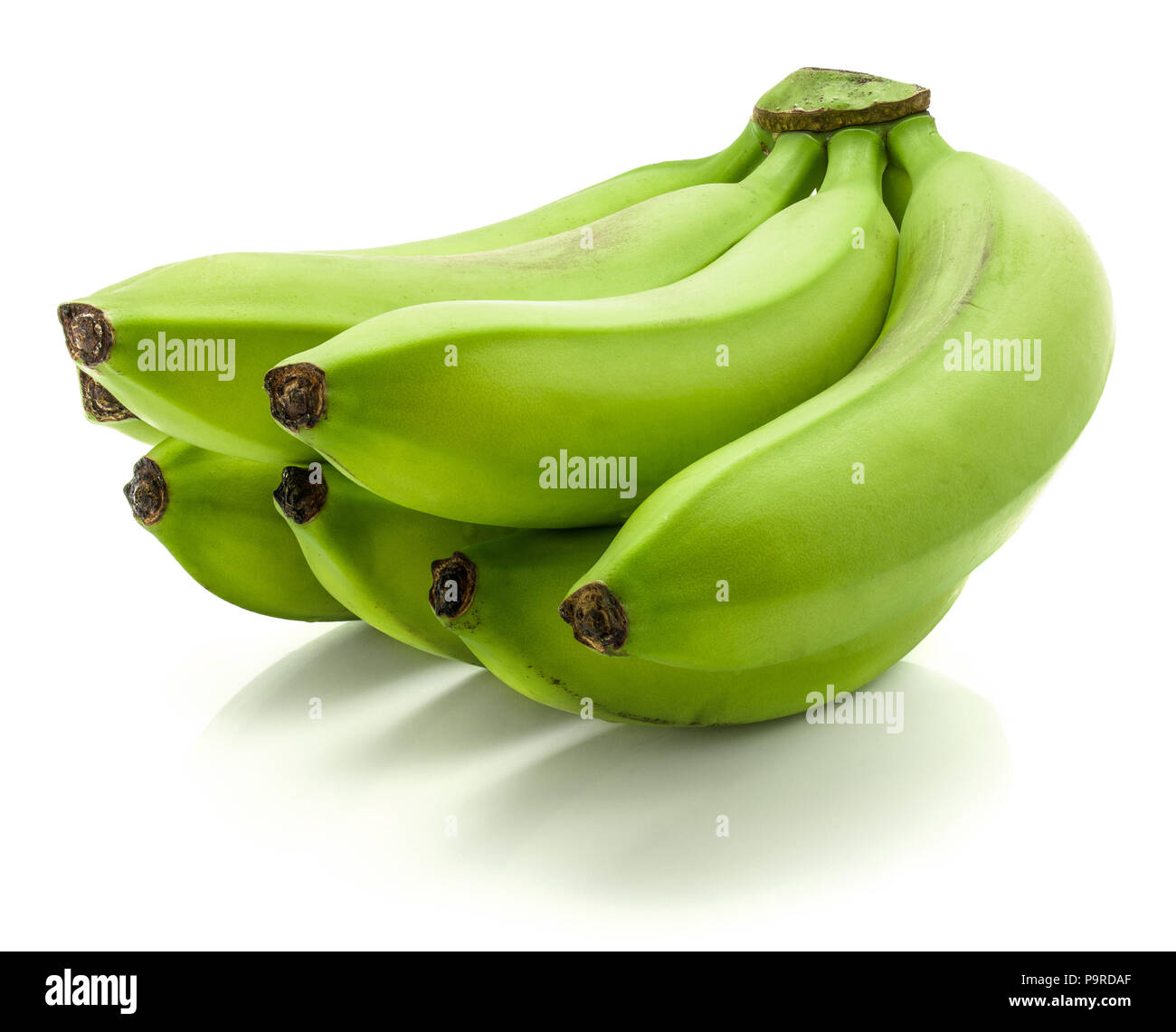 Plantain cluster isolated on white background Stock Photo - Alamy