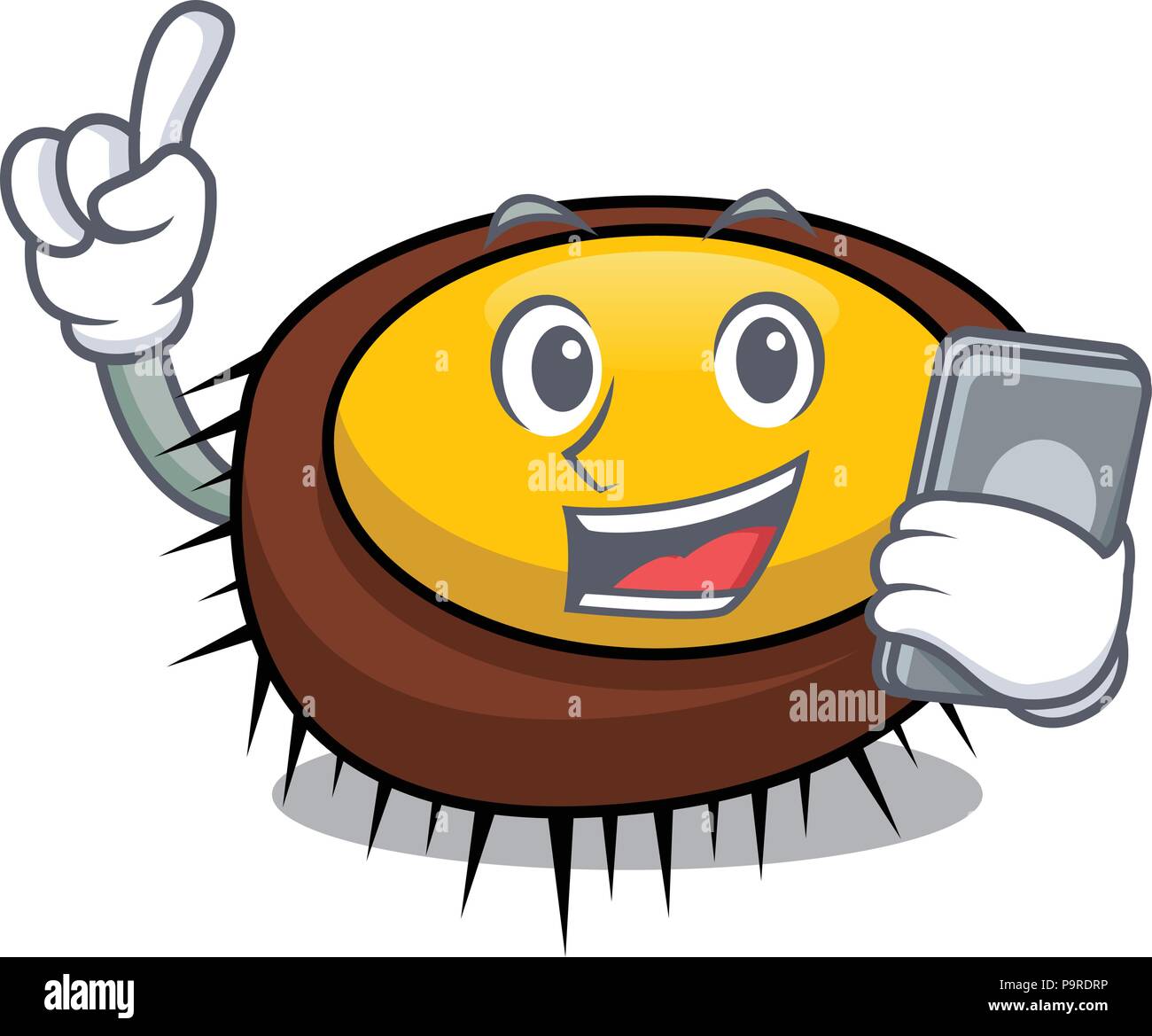 With phone sea urchin character cartoon Stock Vector Image & Art - Alamy