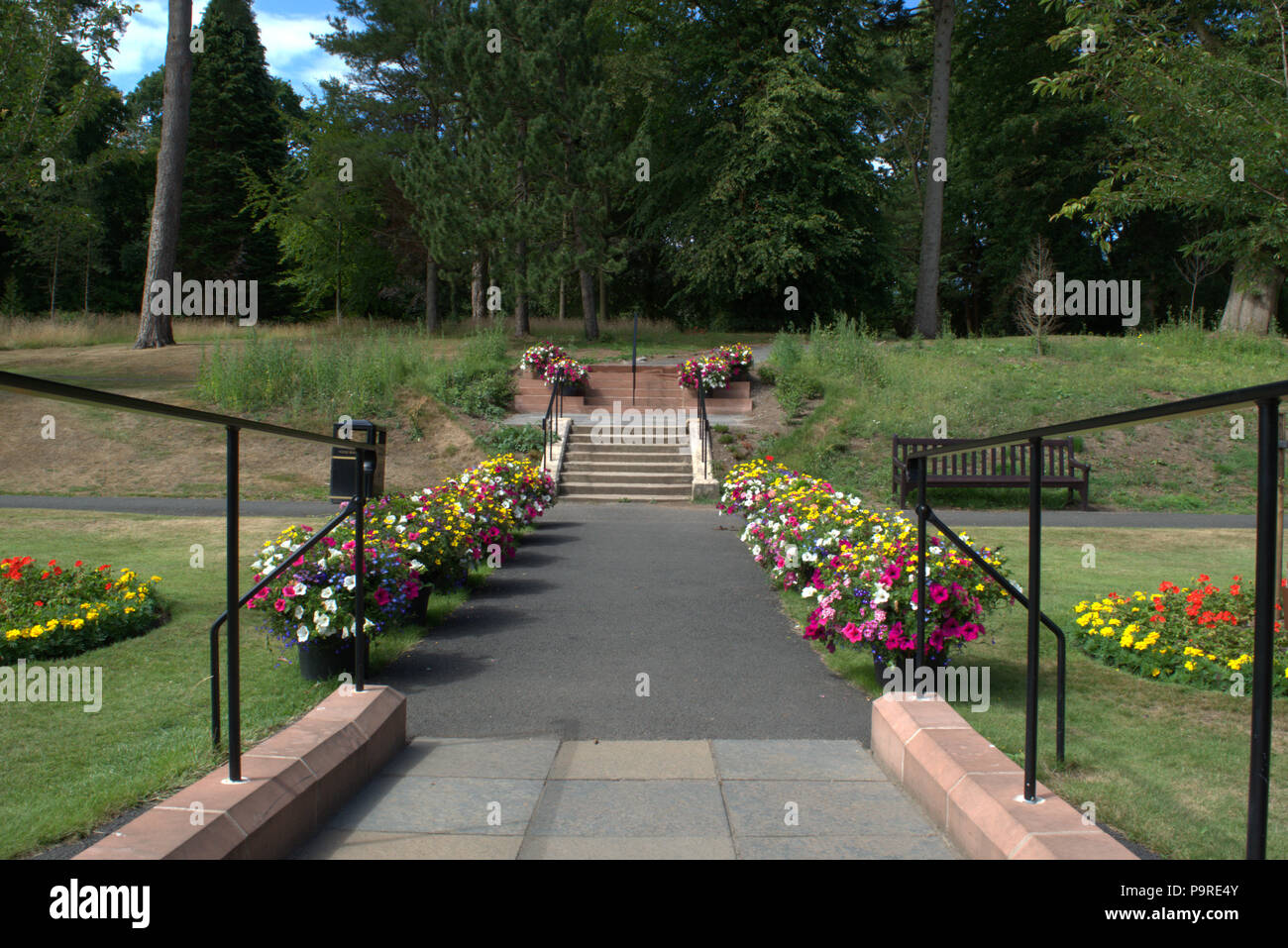 Stairs and flowers Stock Photo - Alamy