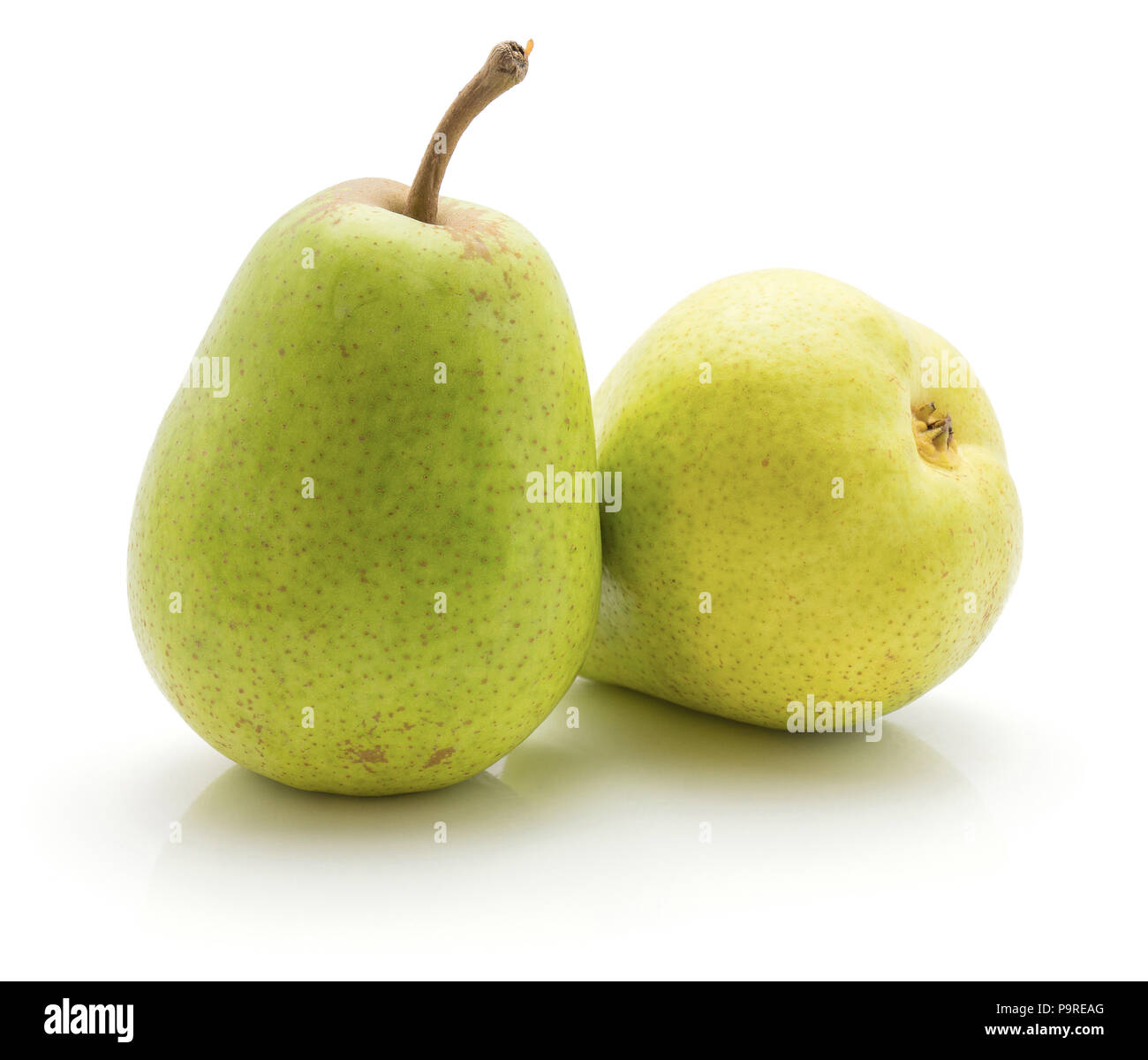 Green pears isolated on white background pair of whole Stock Photo - Alamy