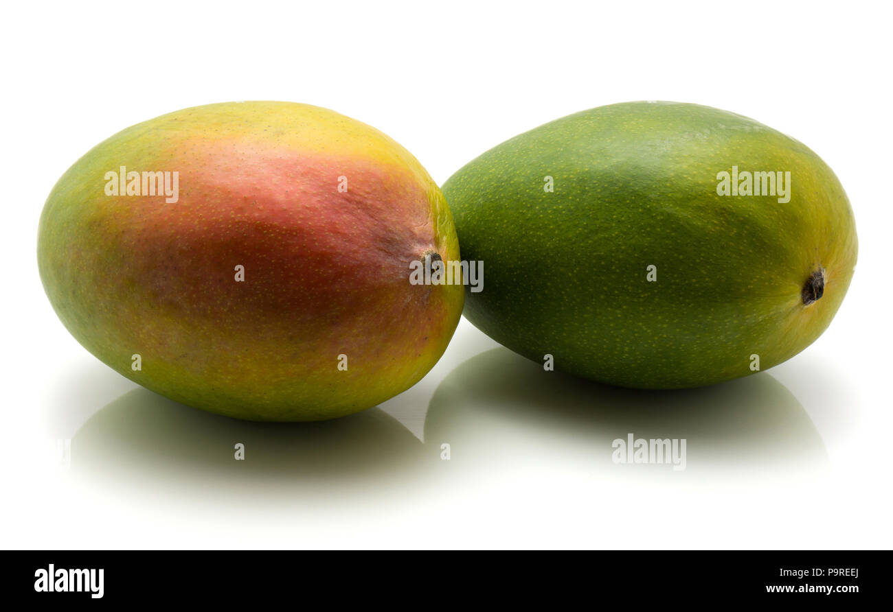 Two mango isolated on white background Stock Photo - Alamy