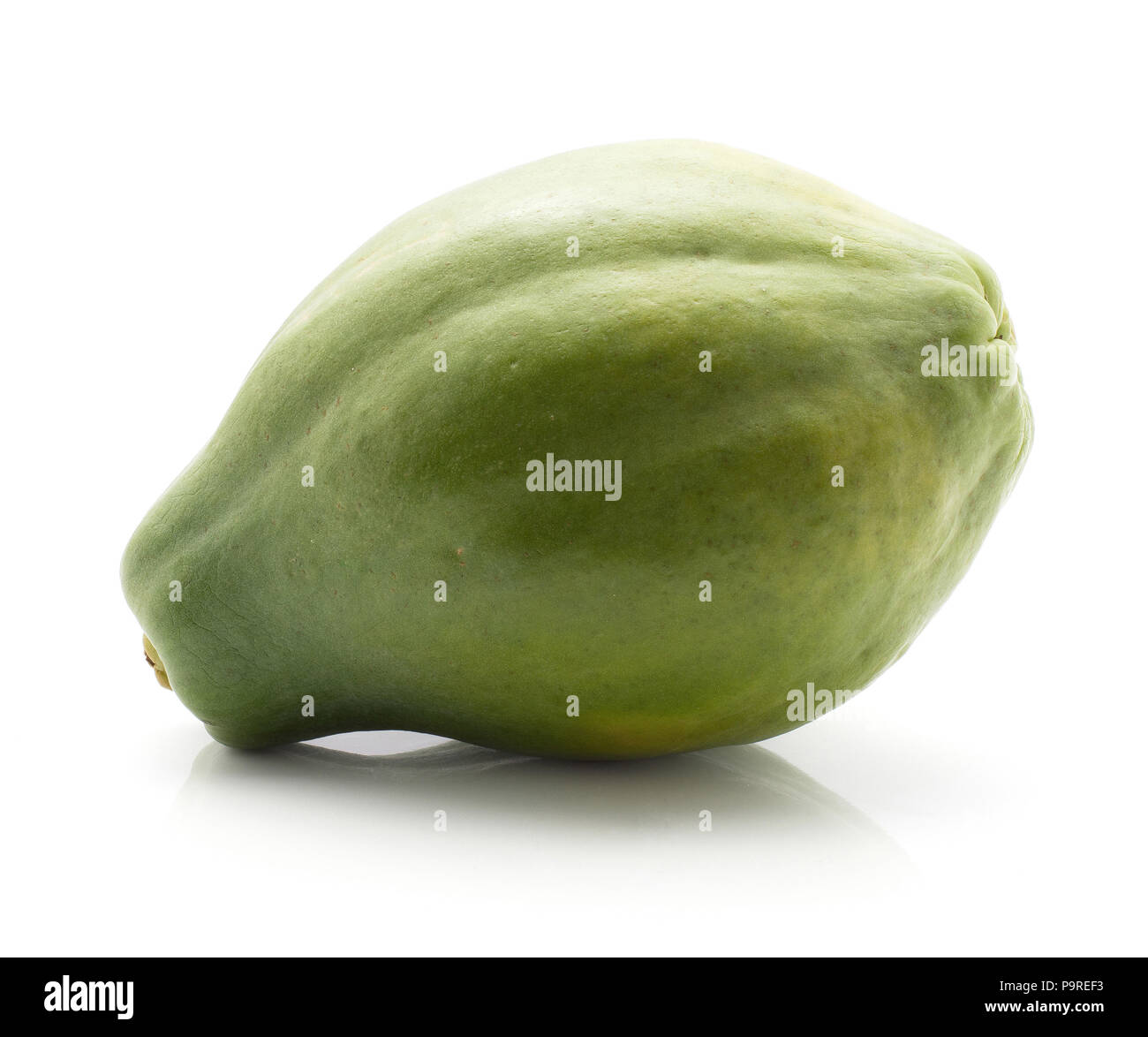 Green papaya (pawpaw, papaw) isolated on white background fresh one ...