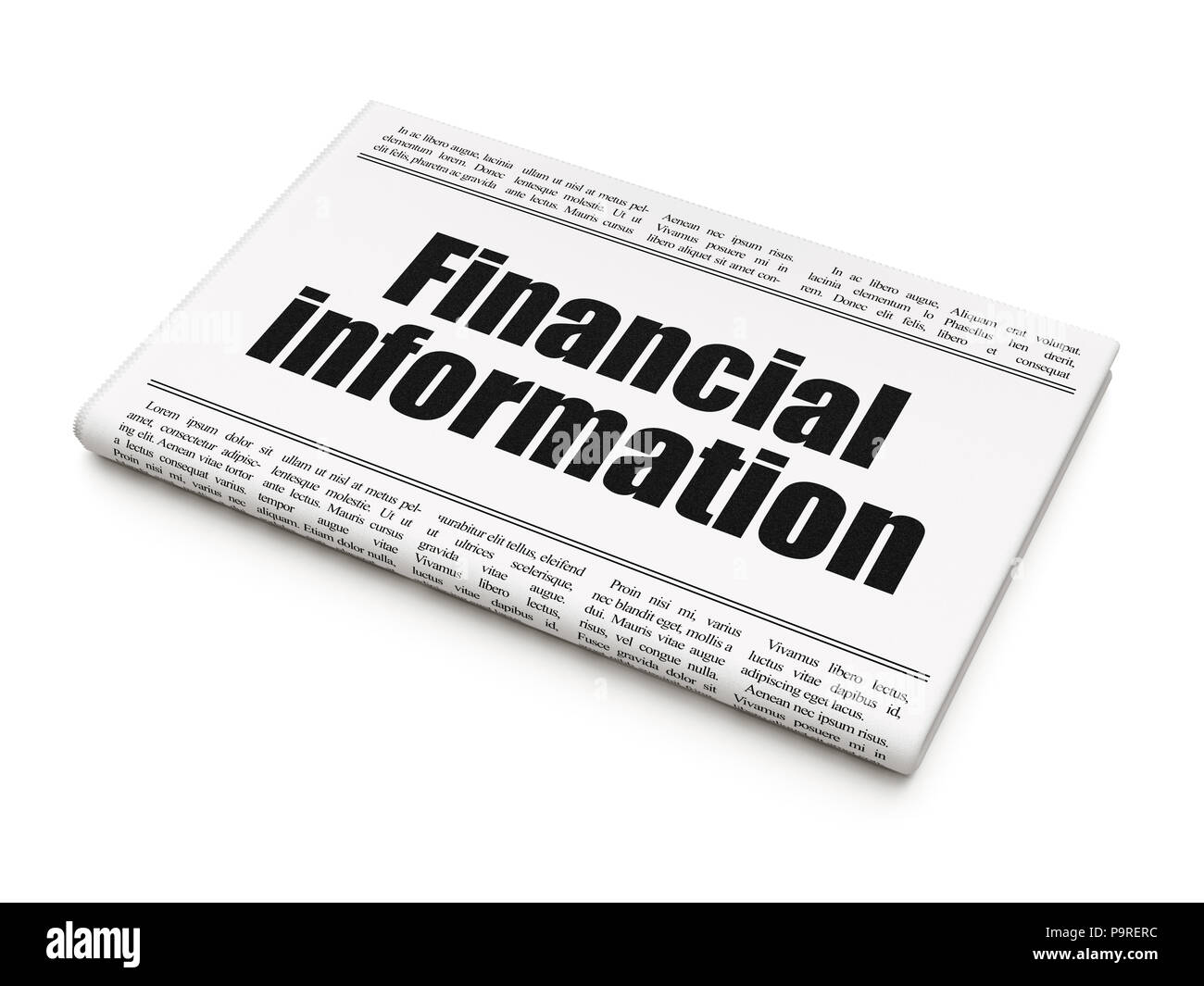 Finance concept: newspaper headline Financial Information on White ...