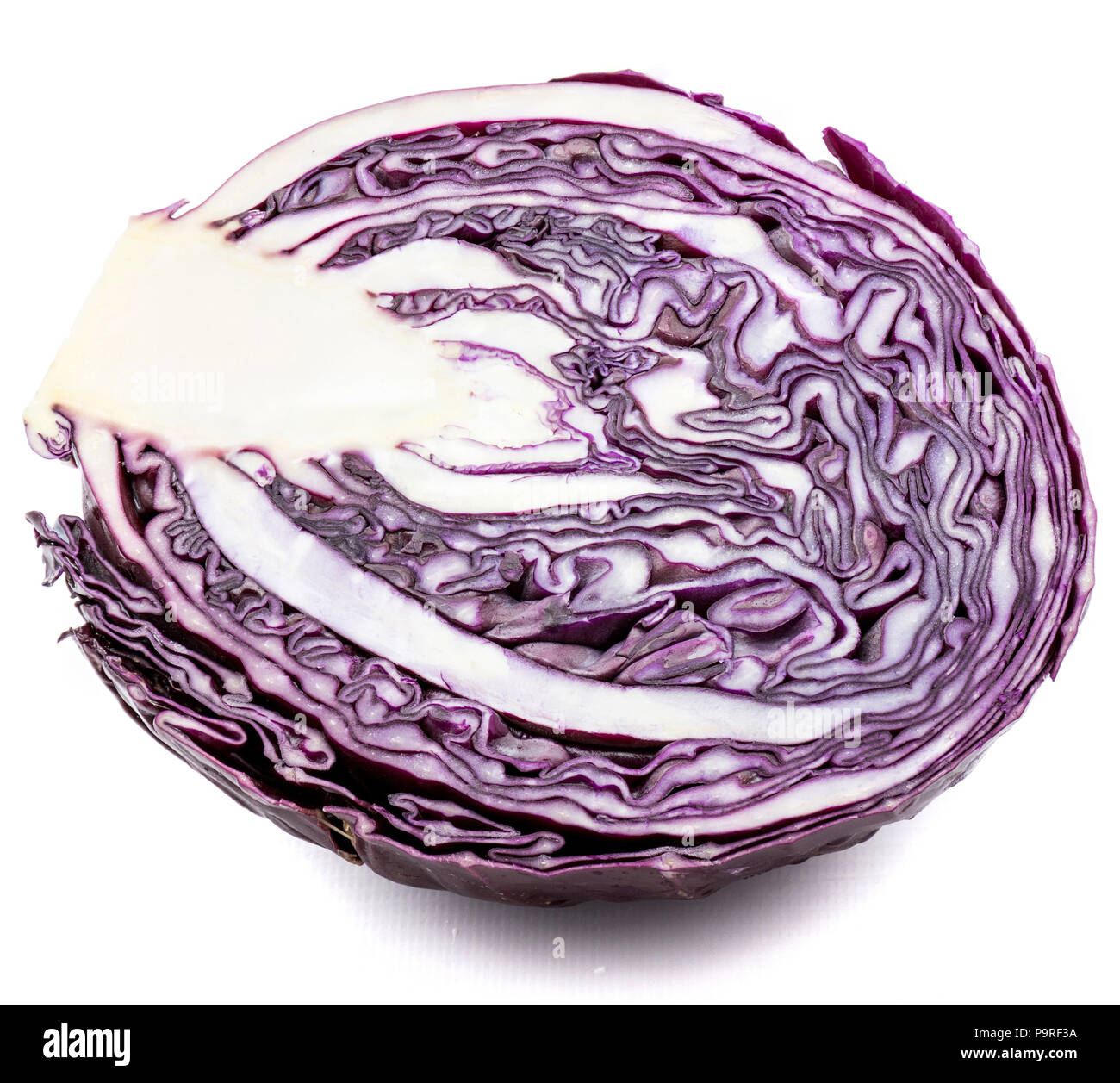 One half of purple cabbage isolated on white background Stock Photo - Alamy