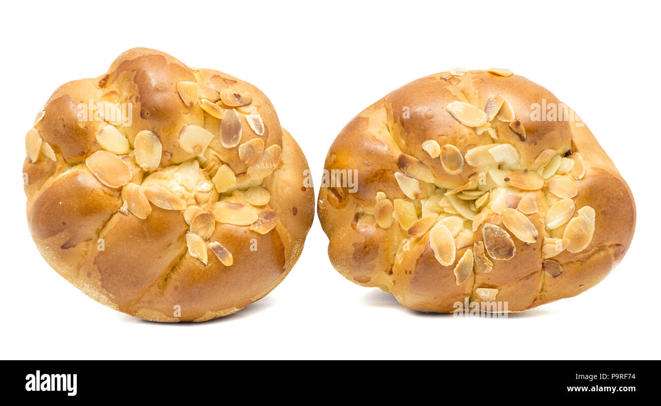 Two braided bread isolated on white background whole Stock Photo - Alamy