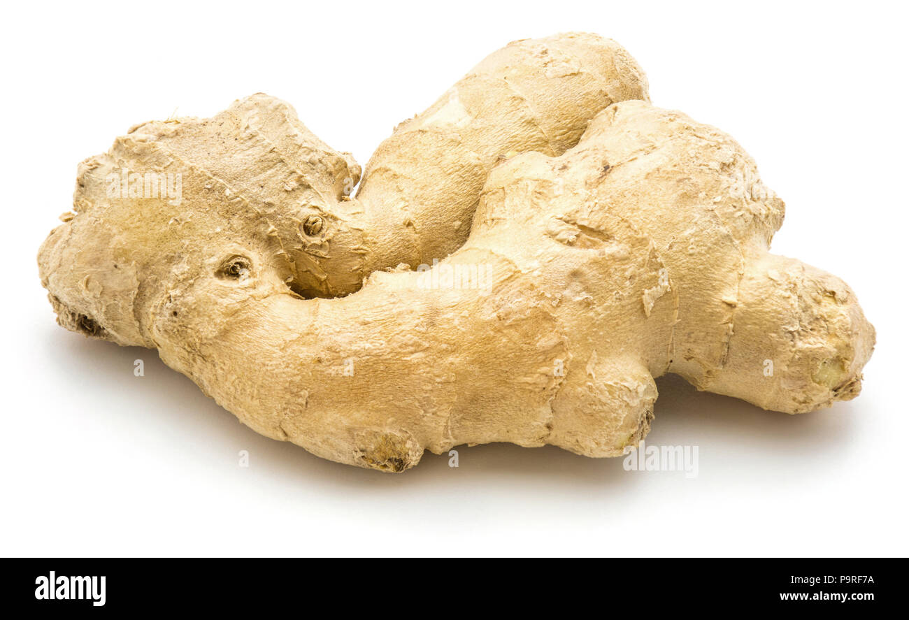 One whole ginger root isolated on white background Stock Photo - Alamy