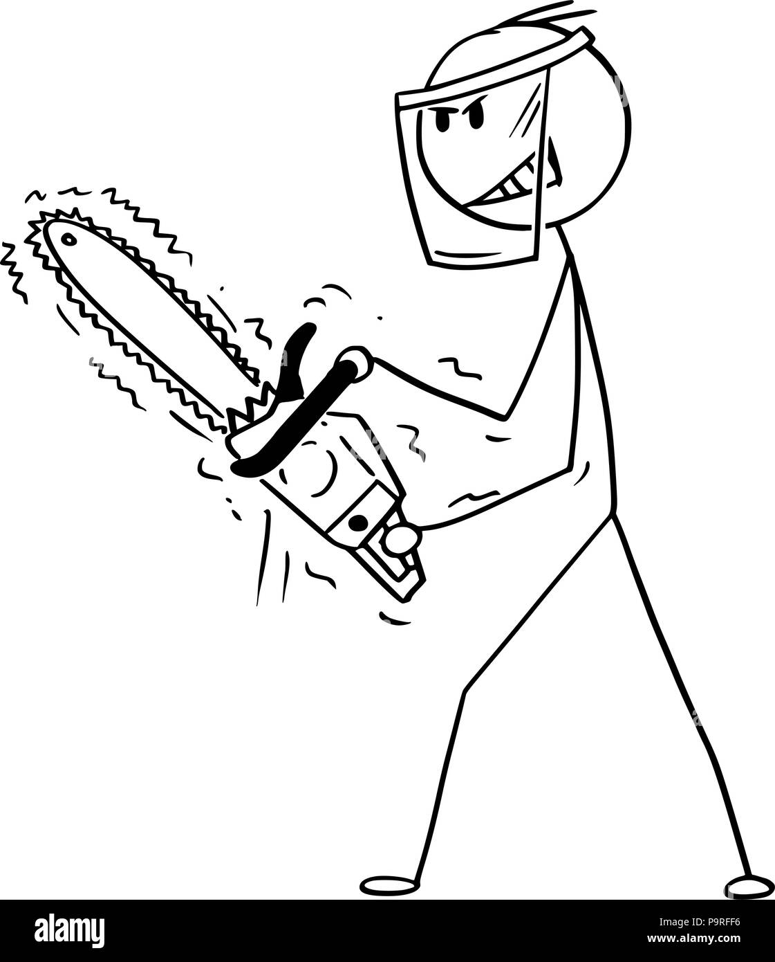 Chainsaw man cartoon Black and White Stock Photos & Images - Alamy