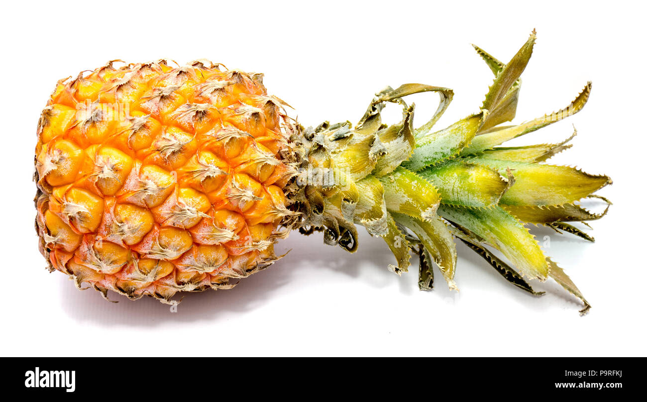 One whole pineapple isolated on white background Stock Photo - Alamy