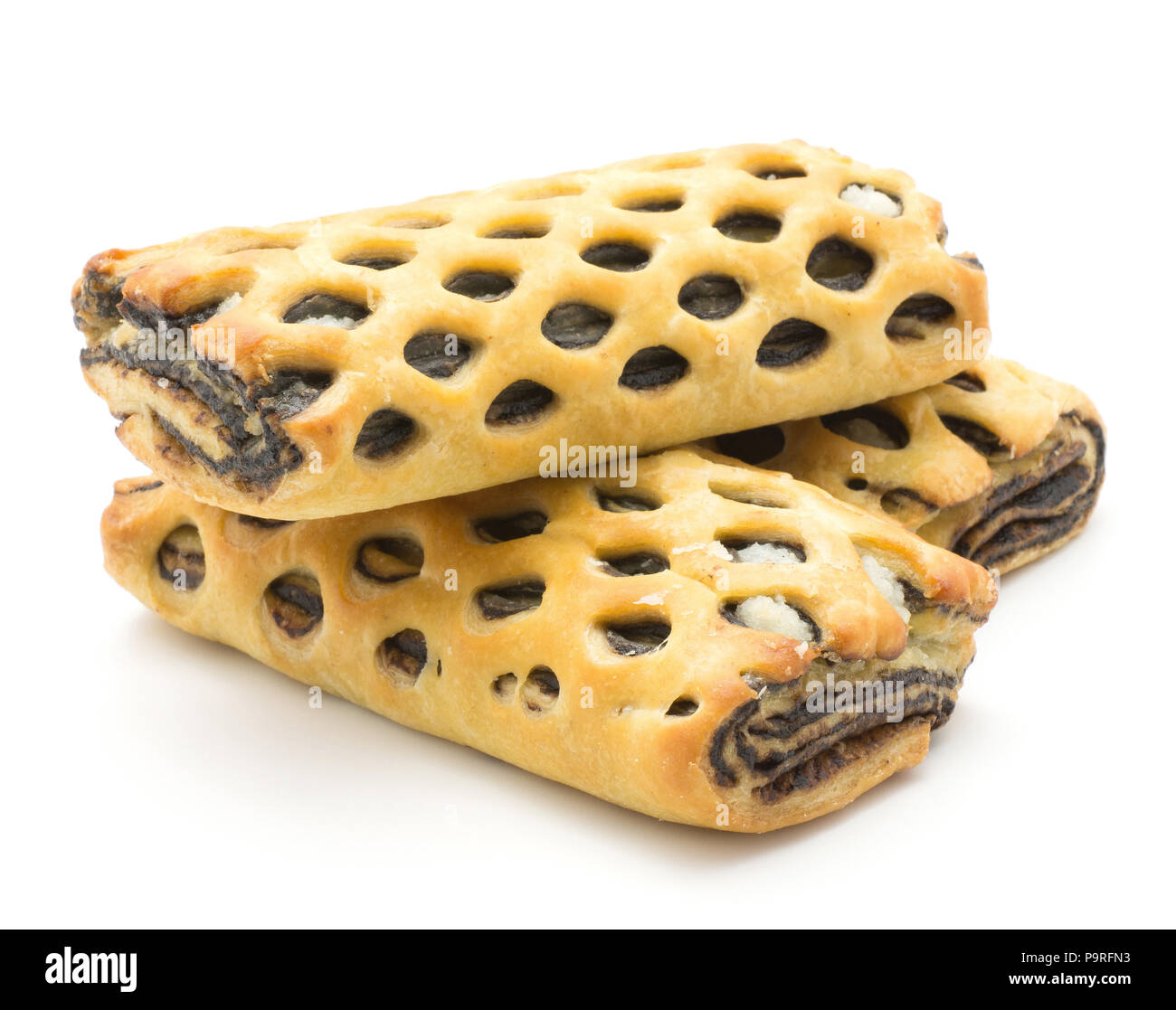 Lattice breads set isolated on white background fresh baked three with ...