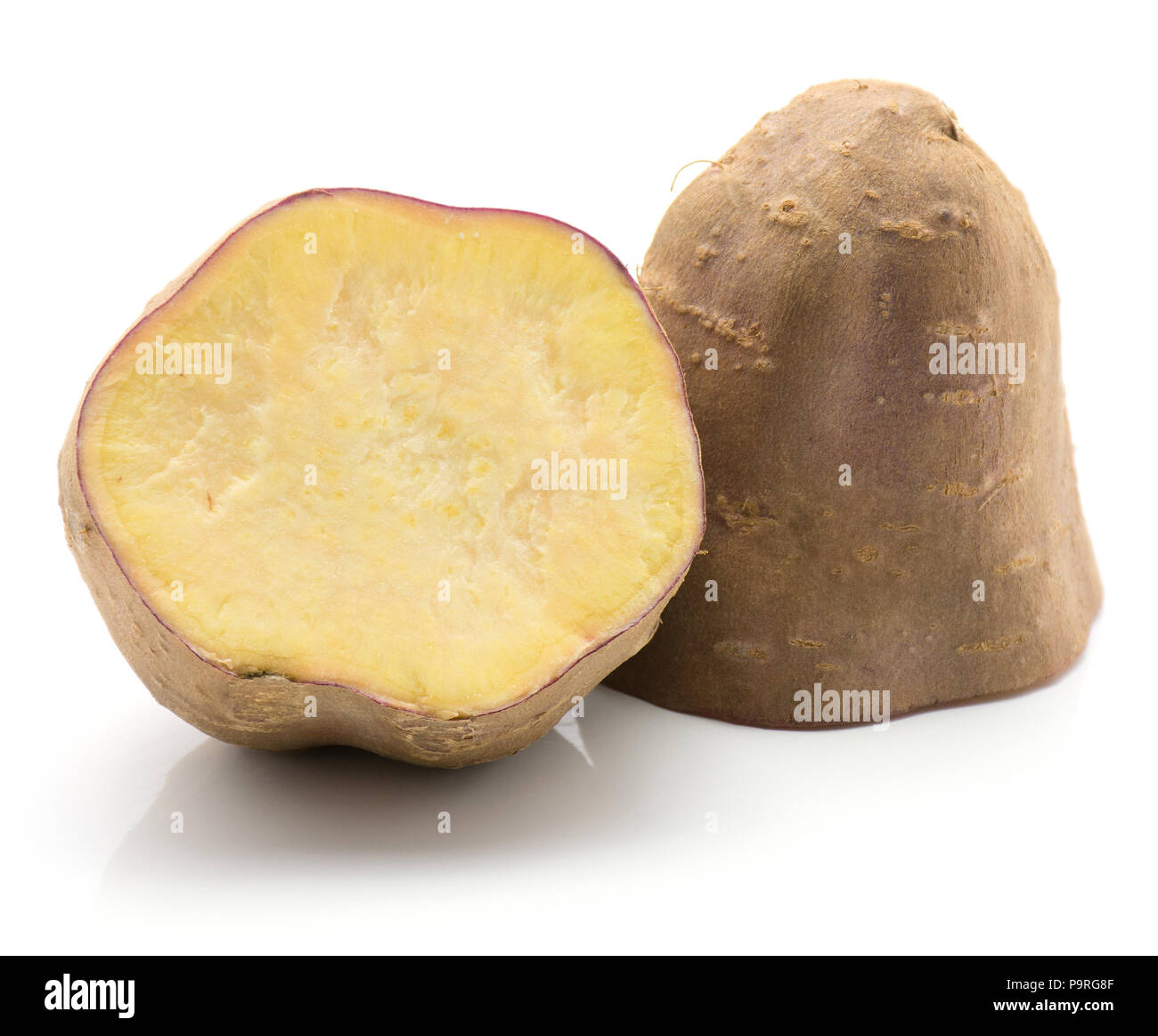 Sliced sweet potato isolated on white background two halves Stock Photo ...