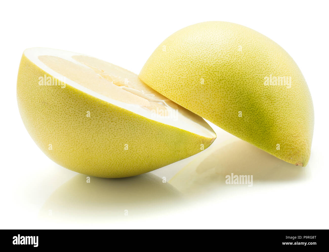 Sliced yellow pamelo isolated on white background two halves Stock ...