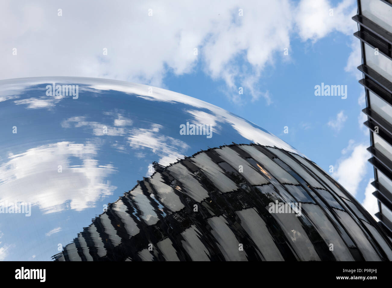 Clouds reflected in the Sky Mirror at Nottingham Playhouse, Nottingham ...