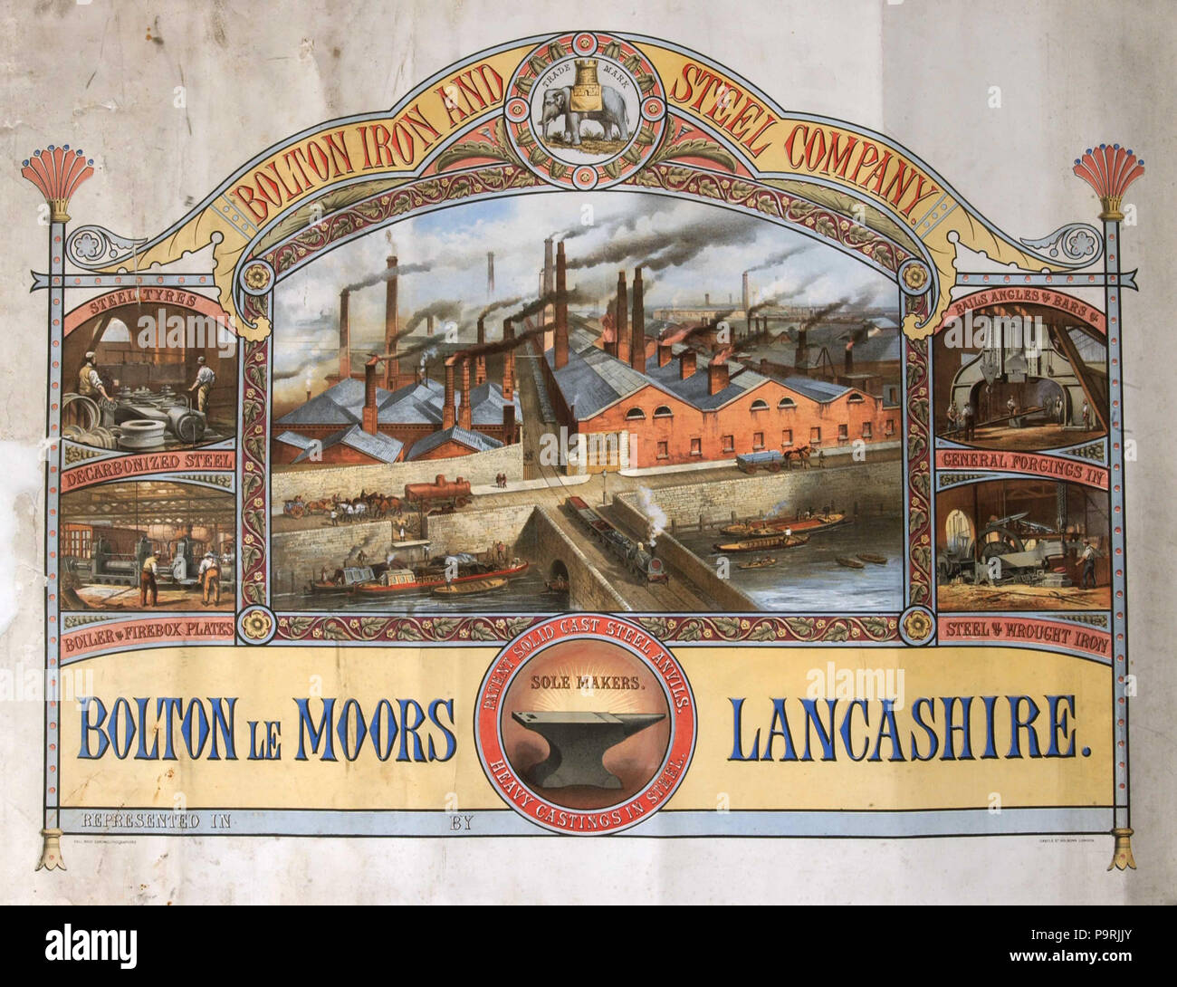 . English: Photograph of Bolton Iron and Steel Company certificate ...