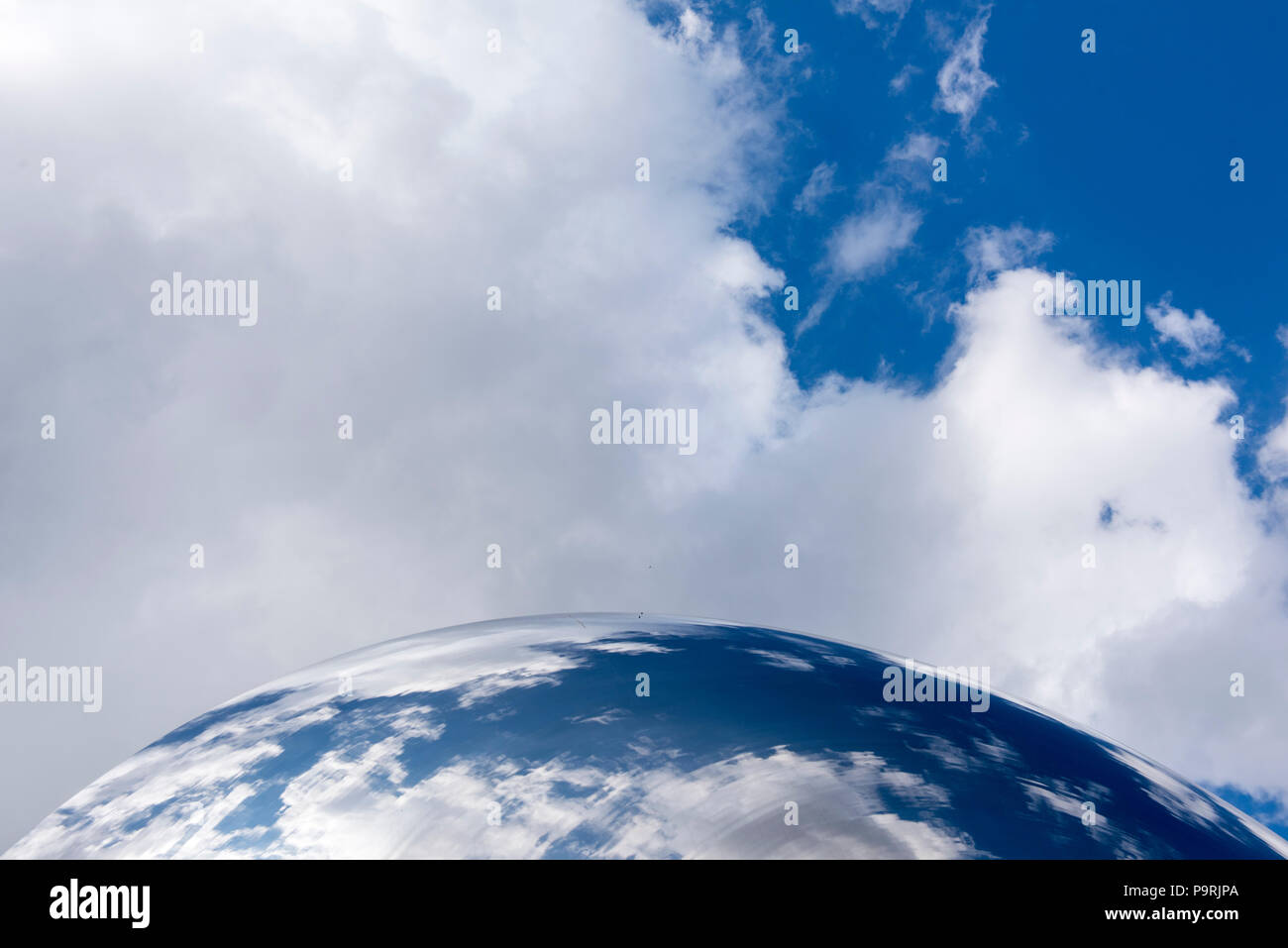 Clouds reflected in the Sky Mirror at Nottingham Playhouse, Nottingham ...