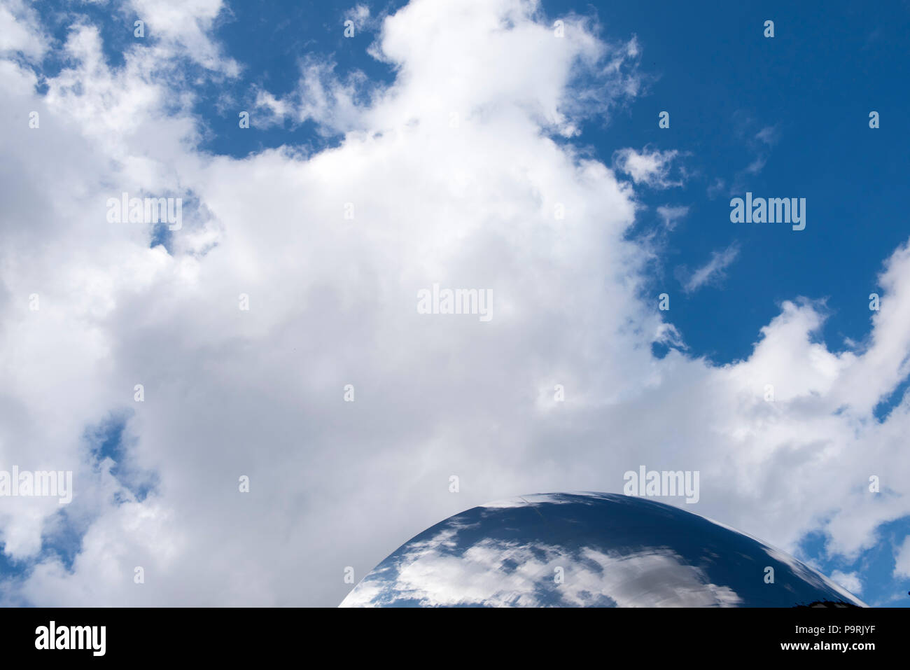 Clouds reflected in the Sky Mirror at Nottingham Playhouse, Nottingham ...