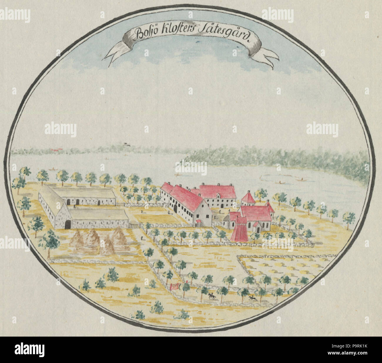 217 Bosjökloster Castle circa 1780 Stock Photo - Alamy