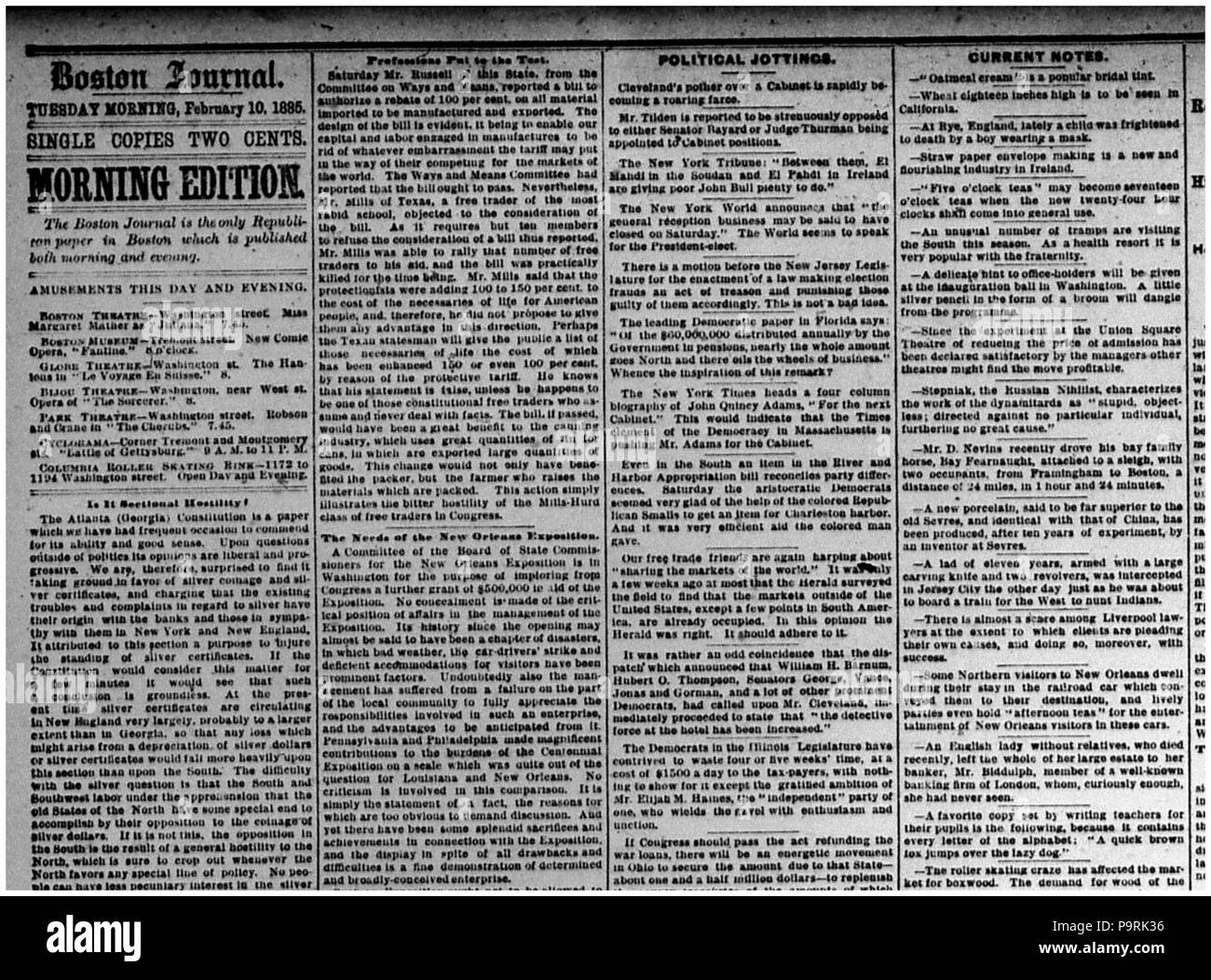 Boston vintage newspaper hi-res stock photography and images - Alamy