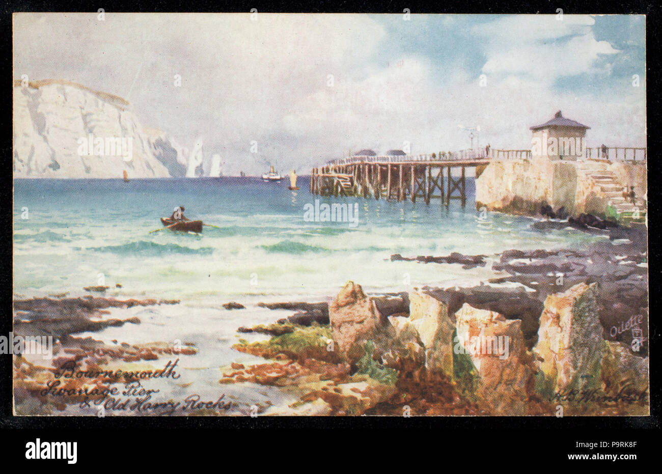 219 Bournemouth Swanage Pier & Old Harry Rocks (NBY 442290 Stock Photo ...