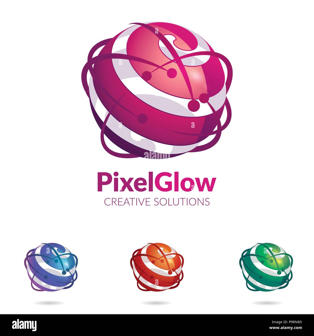 Abstract 3D logo stylised spherical surface Stock Vector Image & Art ...