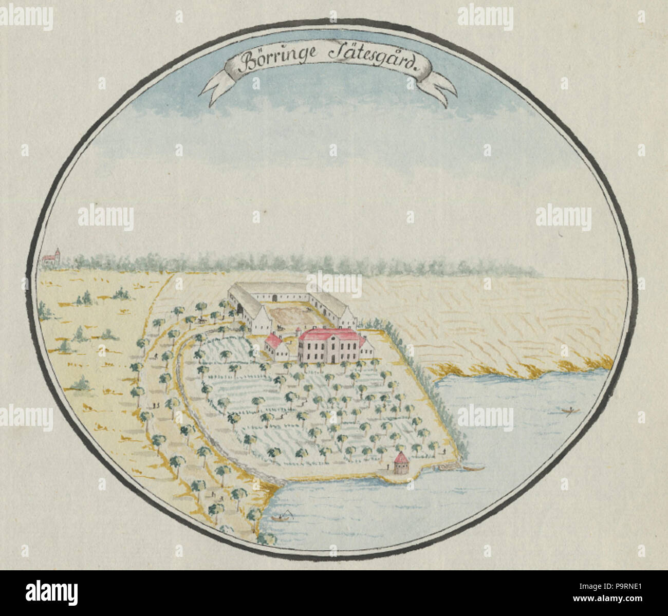 261 Börringekloster Castle circa 1780 Stock Photo - Alamy