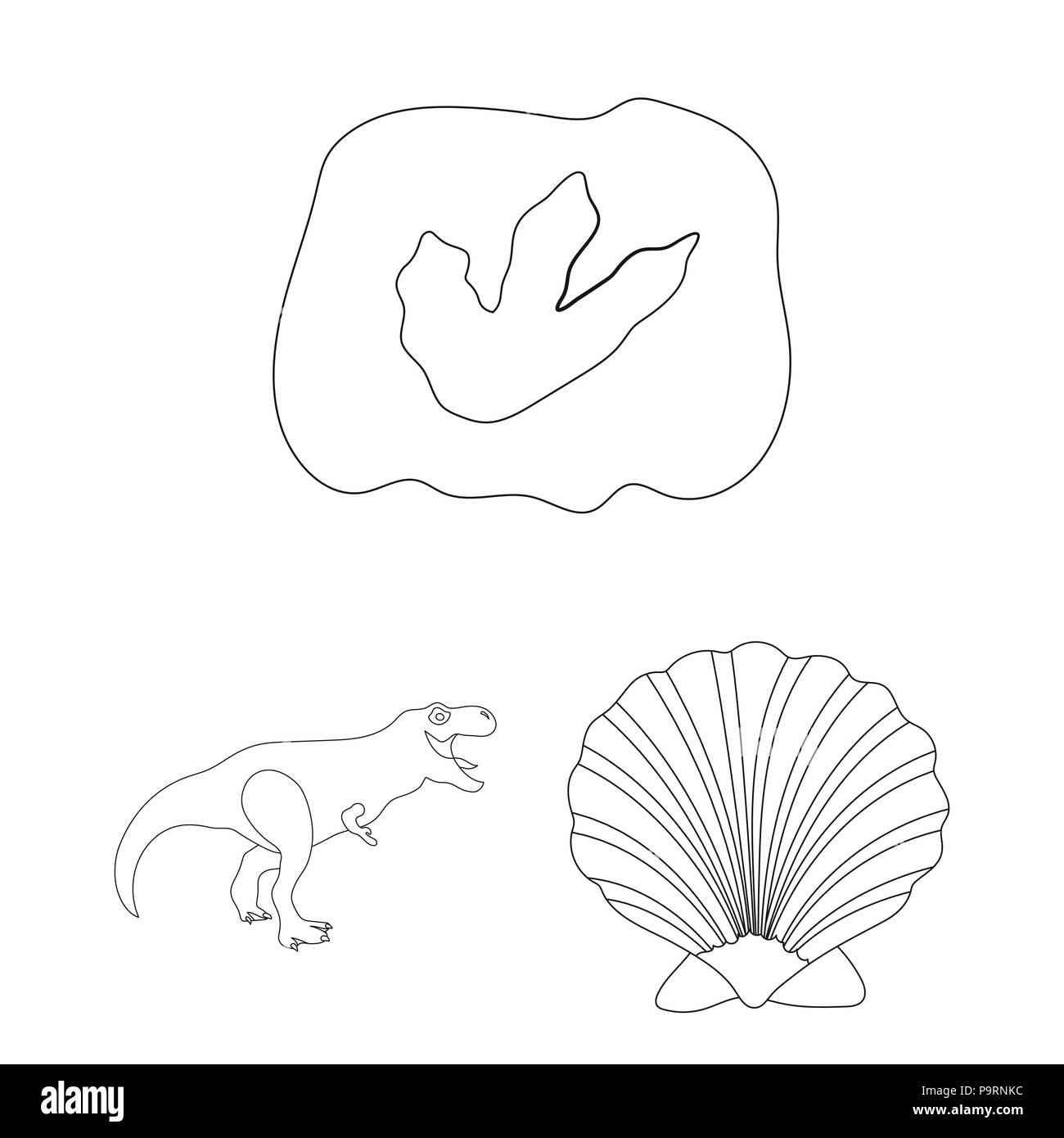 Different dinosaurs outline icons in set collection for design ...