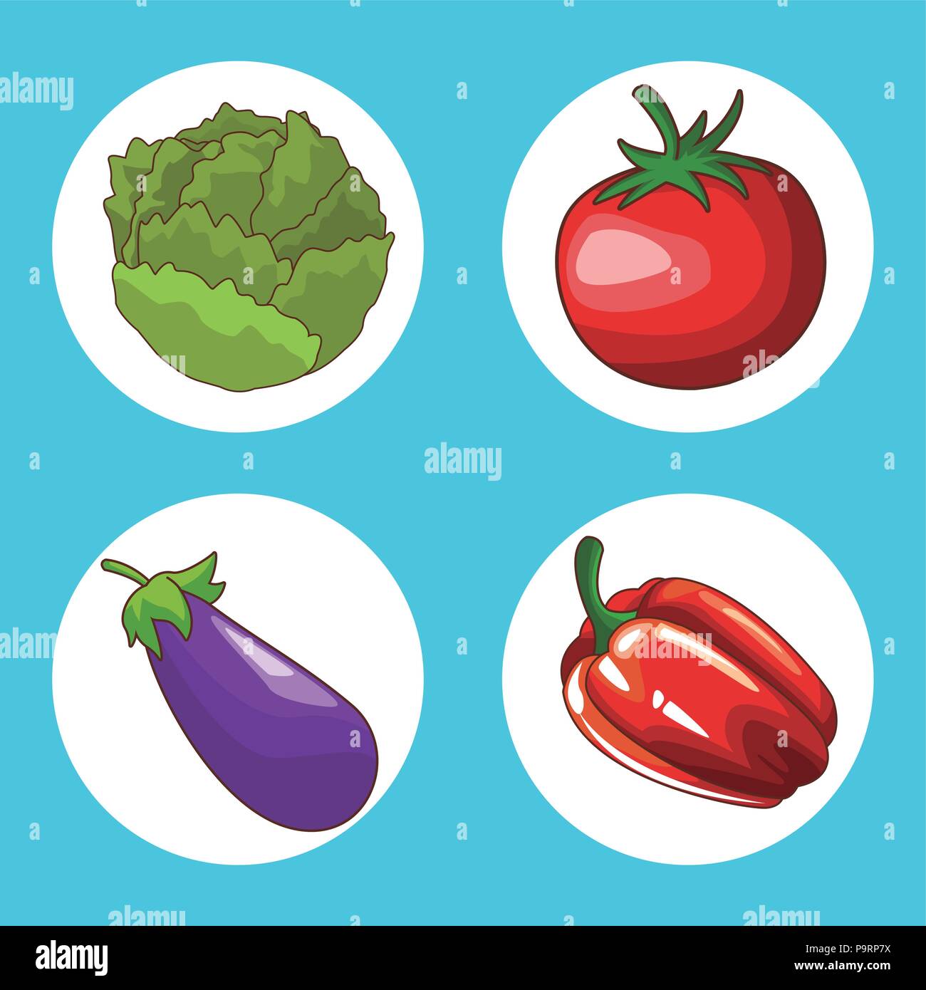 Set of food round icons vector illustration graphic design Stock Vector ...