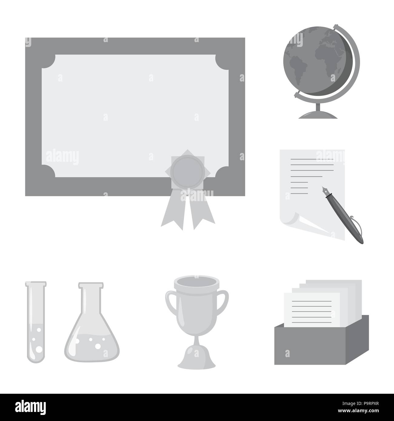 School and education monochrome icons in set collection for design ...