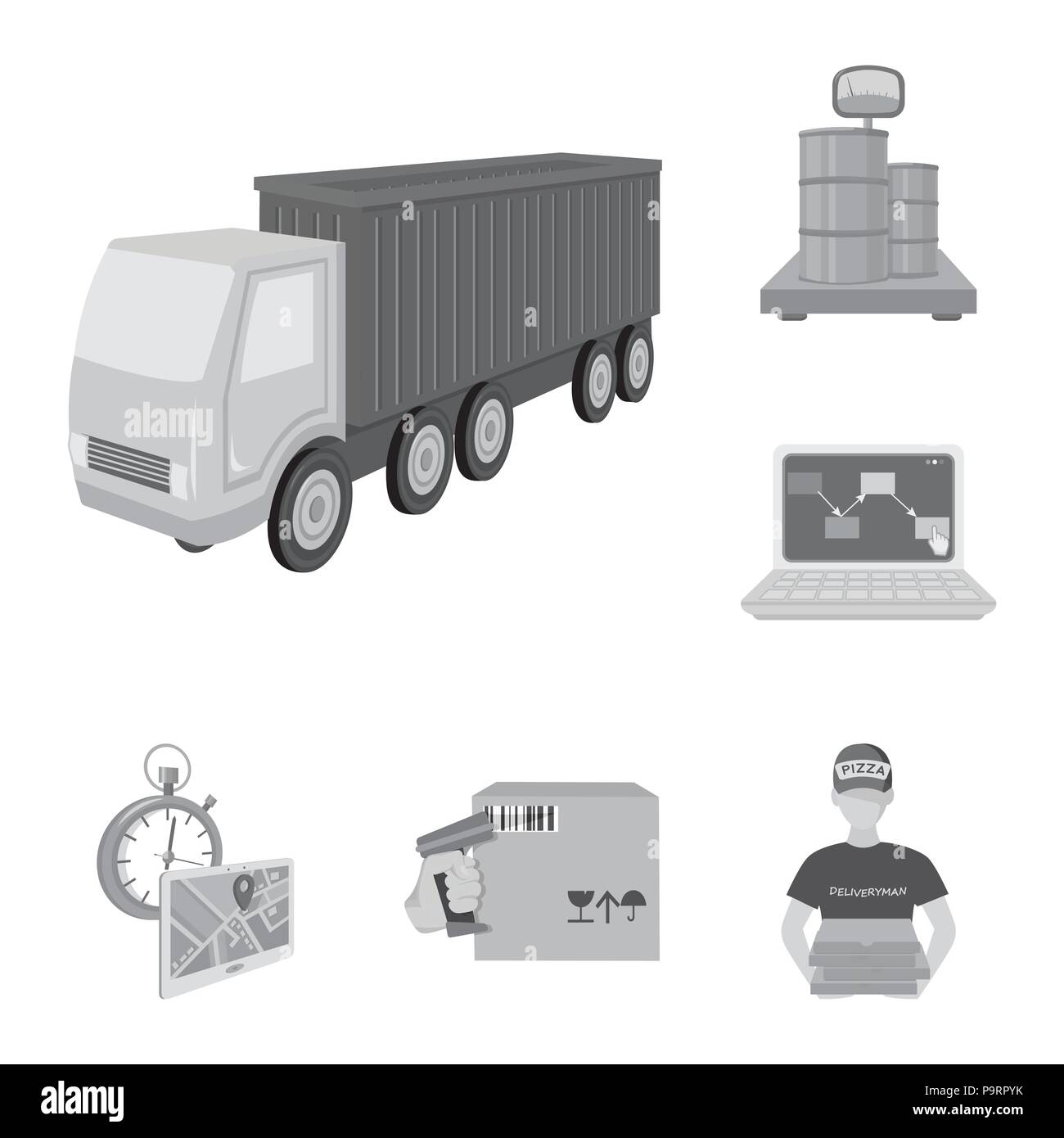 Logistics and delivery monochrome icons in set collection for design ...