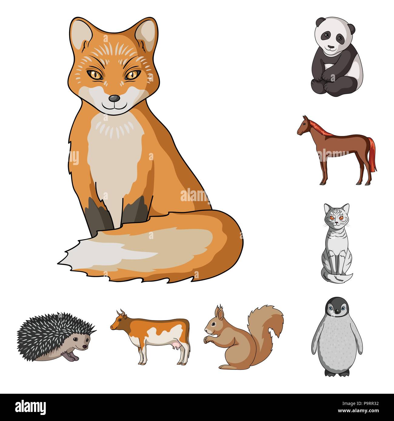 Realistic Cartoon Images Of Animals Cartoon Animal Cute Stock