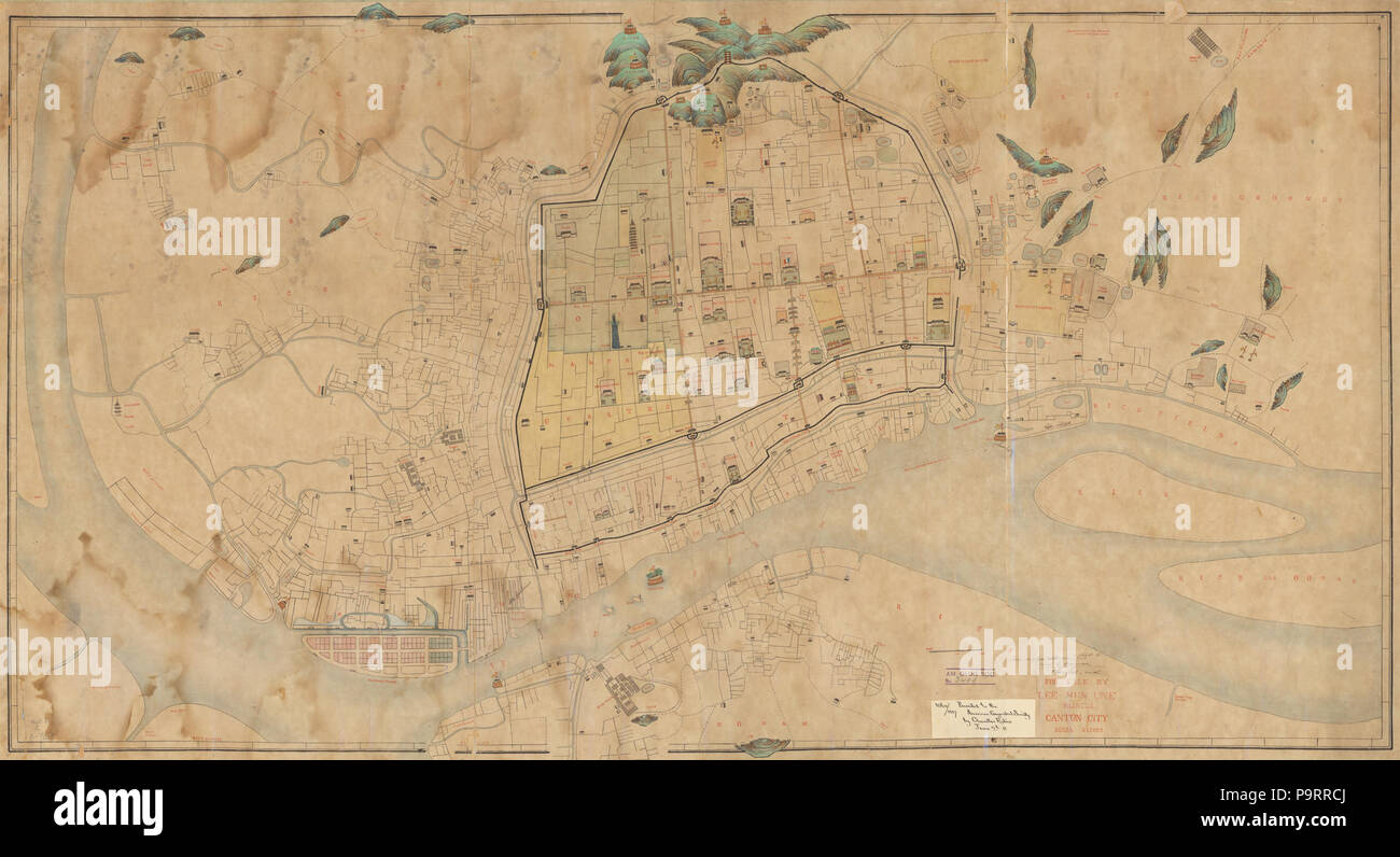 Old map of canton hi-res stock photography and images - Alamy