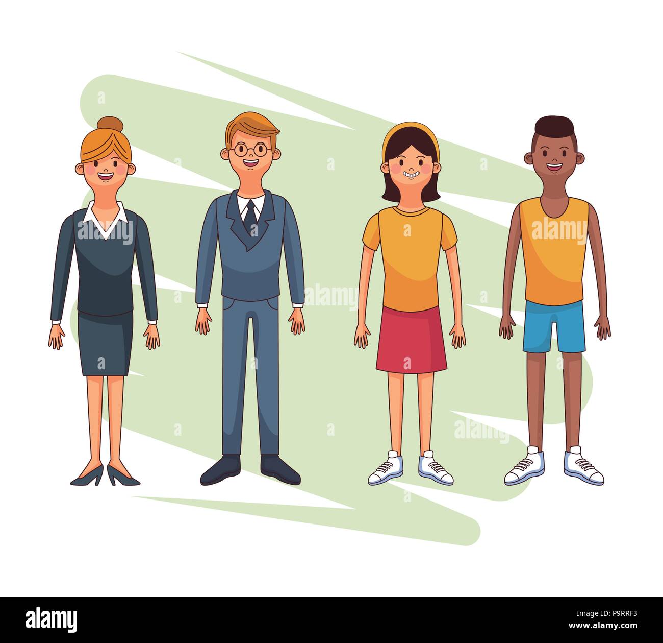 Set of young people cartoons vector illustration graphic design Stock ...