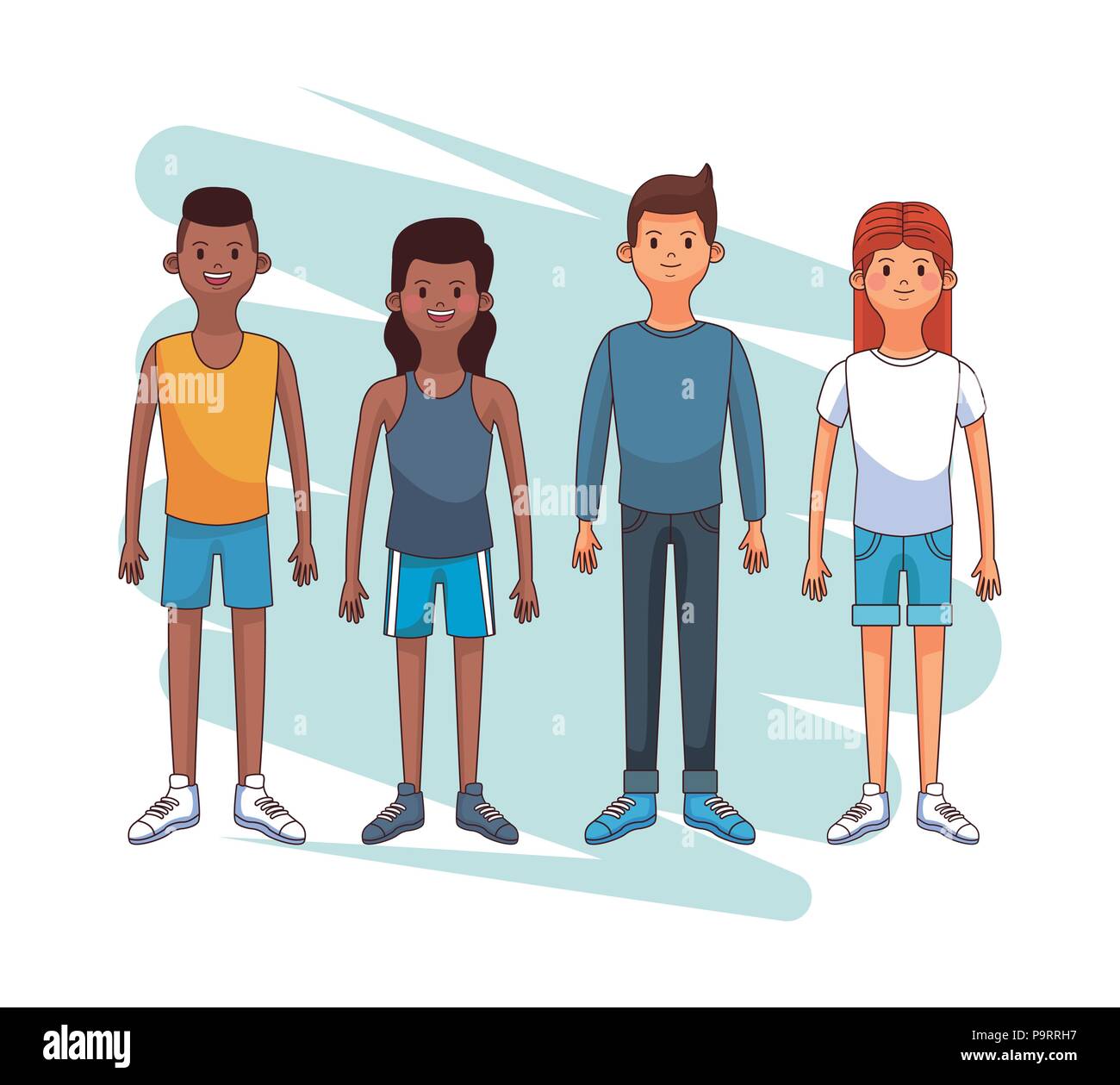 Set of young people cartoons vector illustration graphic design Stock ...