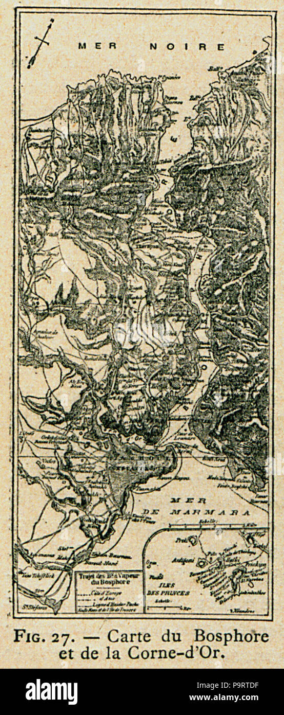283 Carte du Bosphore et de la Corne-d'Or - Beauregard J - 1896 Stock ...