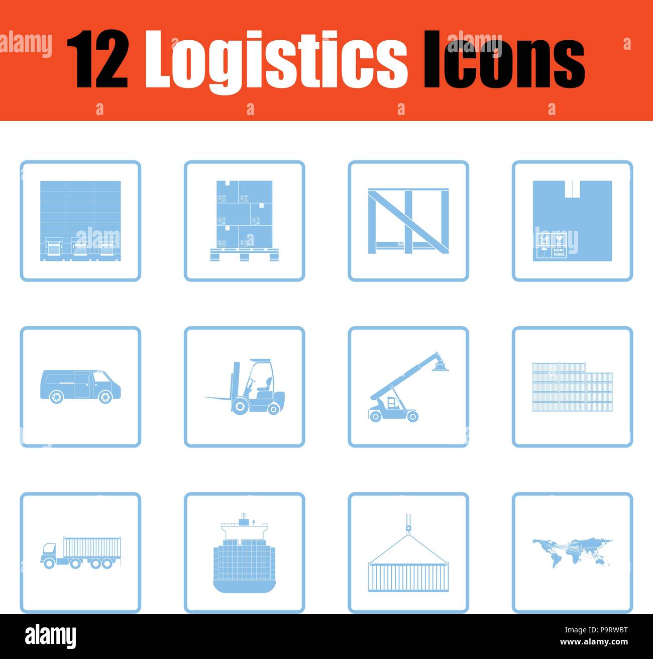 Manufacturing and blue container Stock Vector Images - Alamy