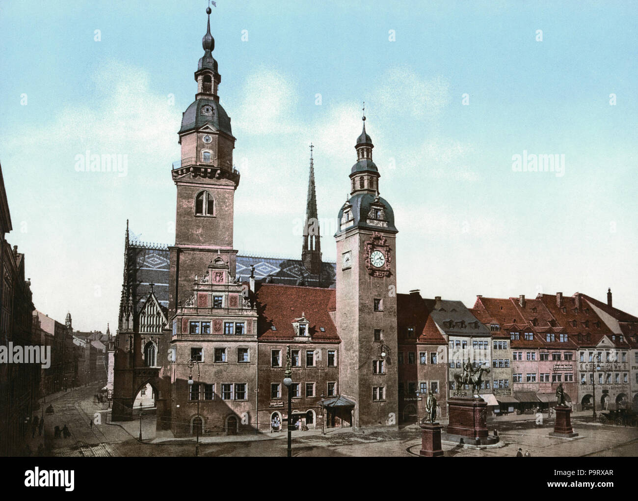 . English: Chemnitz, old town hall, Germany. around 1900 Deutsch ...