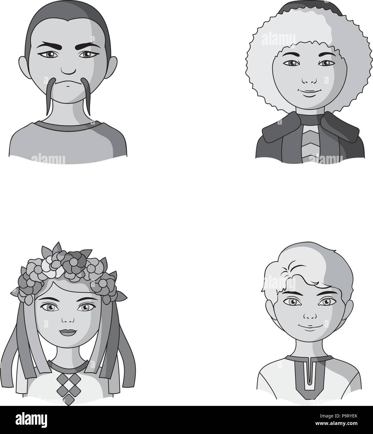 The human race cartoon icons in set collection for design. People and ...