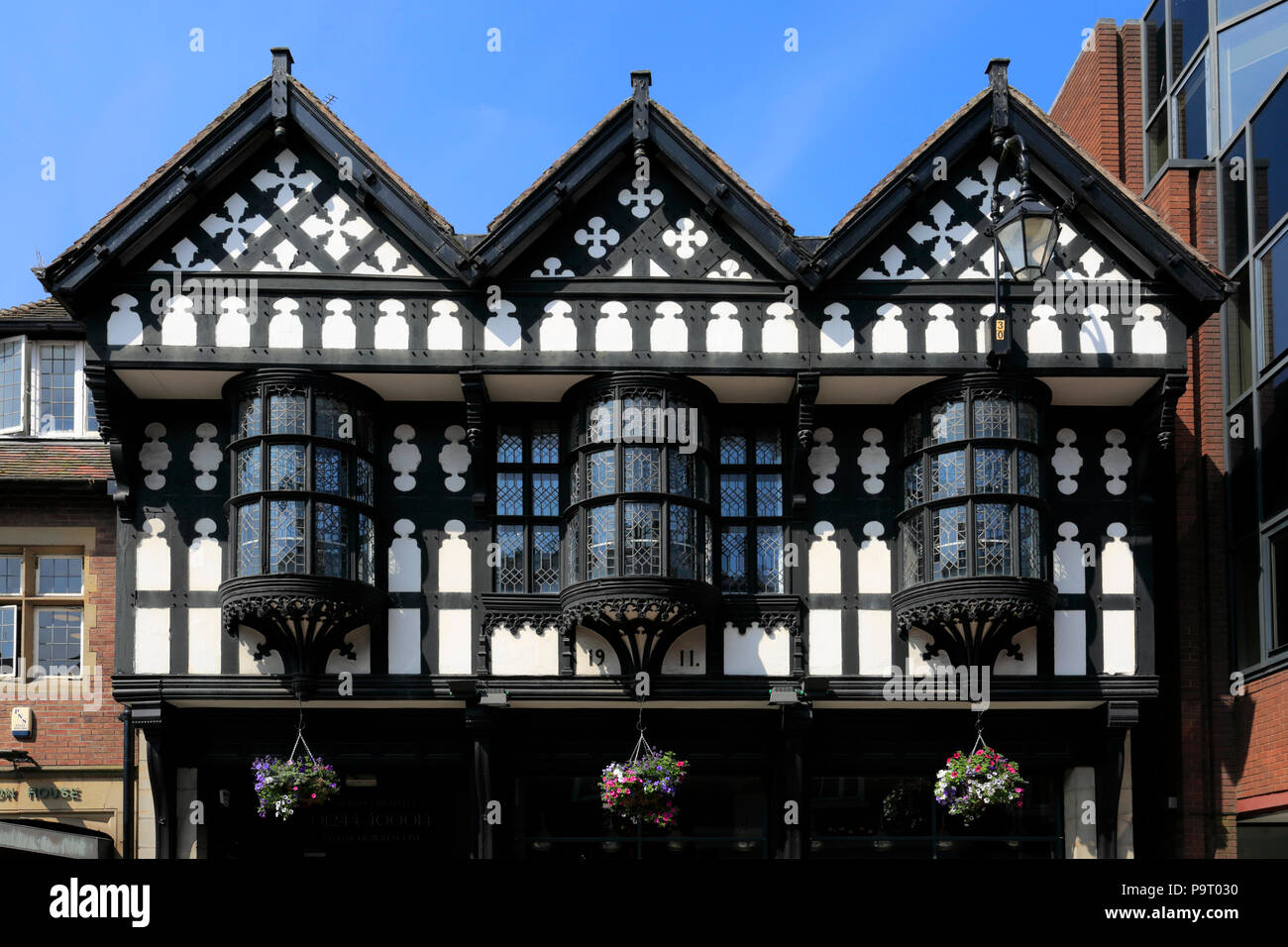 Architectural building styles, Northgate Street, Chester City, Cheshire ...
