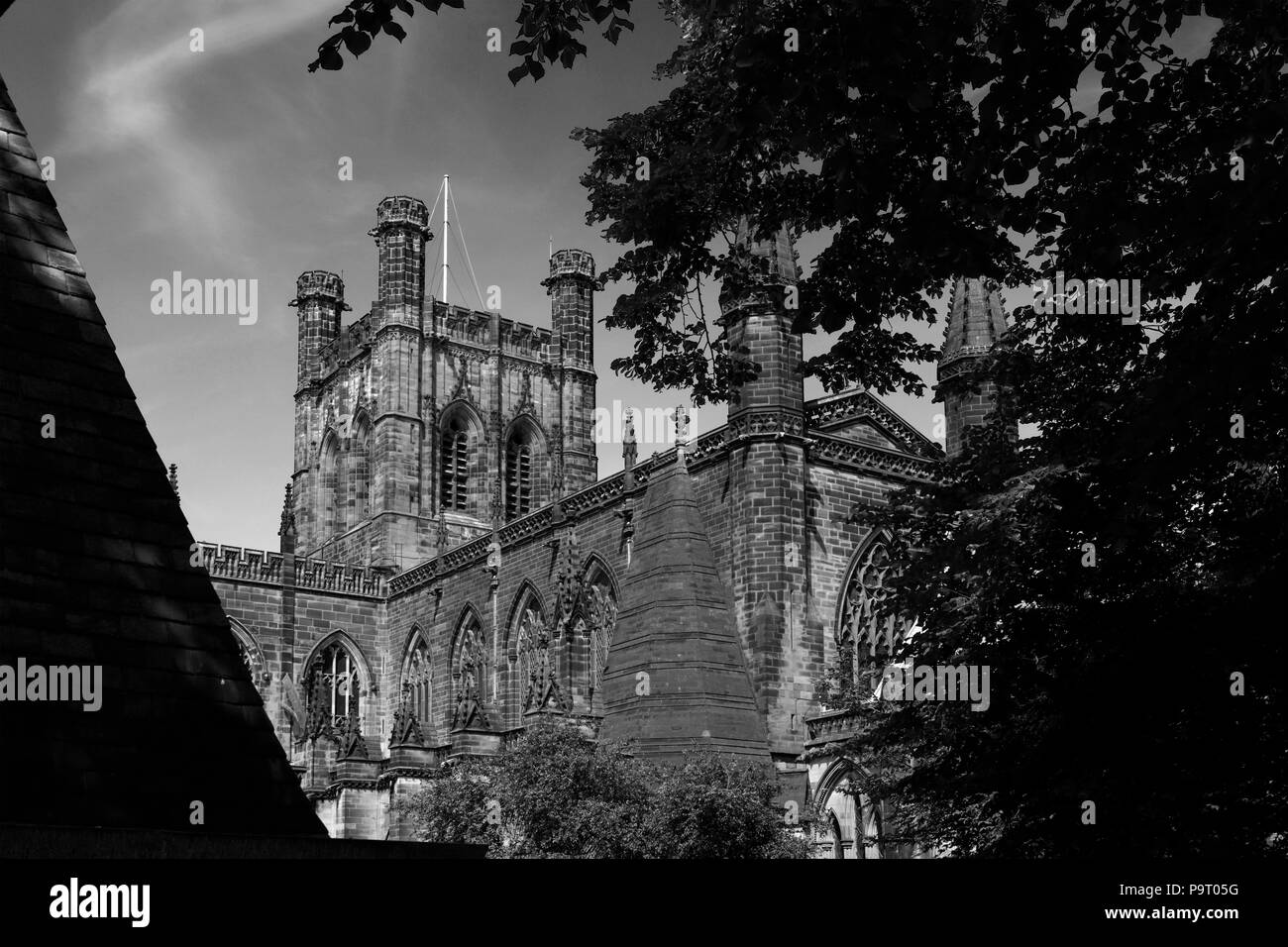 Summer view of Chester Cathedral, Chester City, Cheshire, England Stock ...