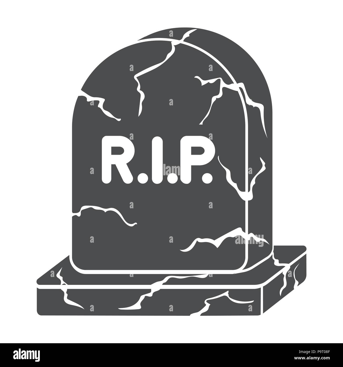 Headstone icon in black style isolated on white background. Black and ...